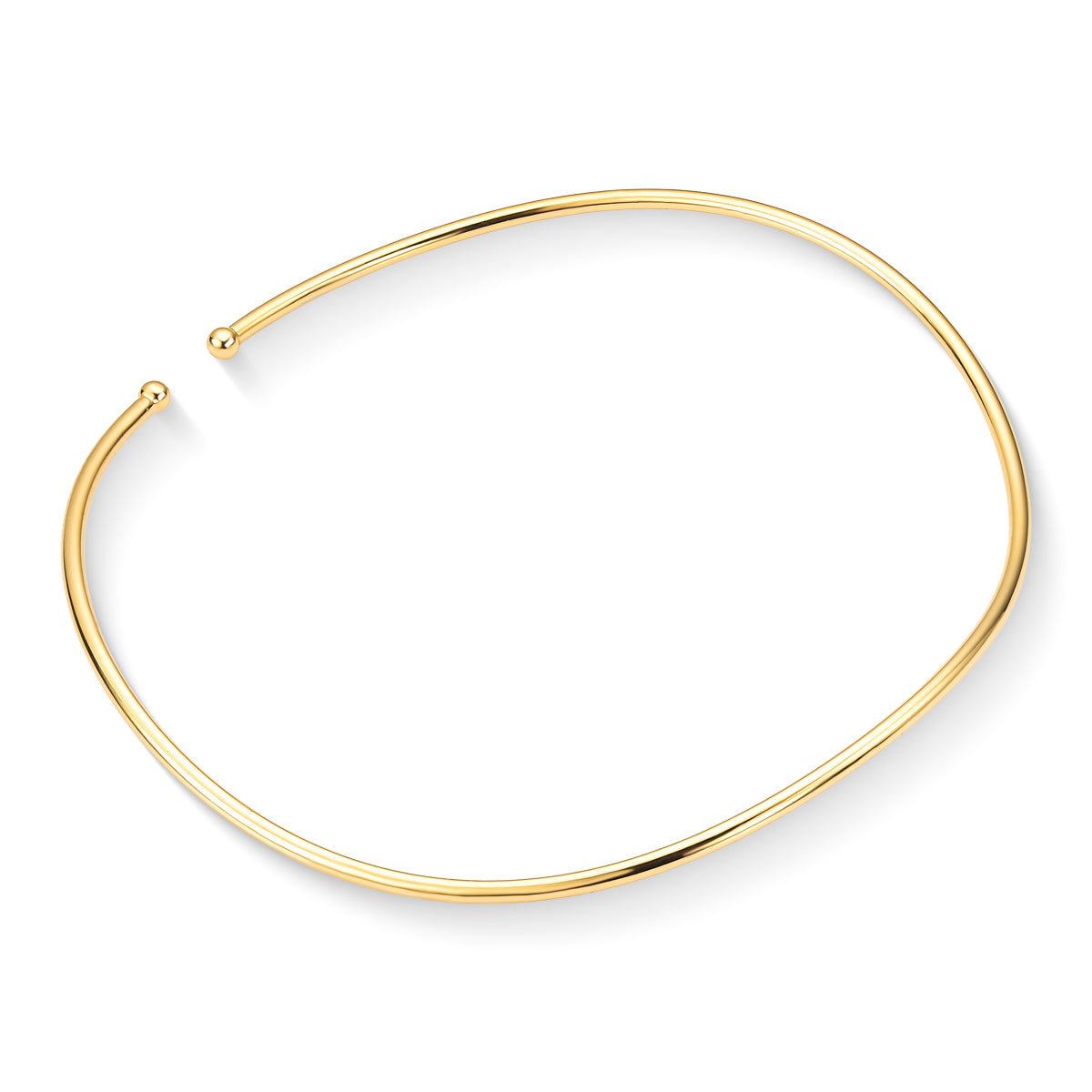 Bracelete Tubo 2mm Banhado a Ouro 18K
